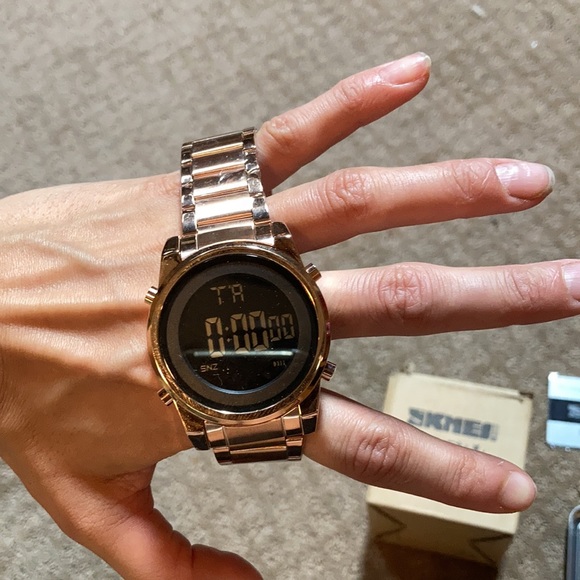 skmel | Accessories | Skmel Mens Gold Toned Digital Watch | Poshmark